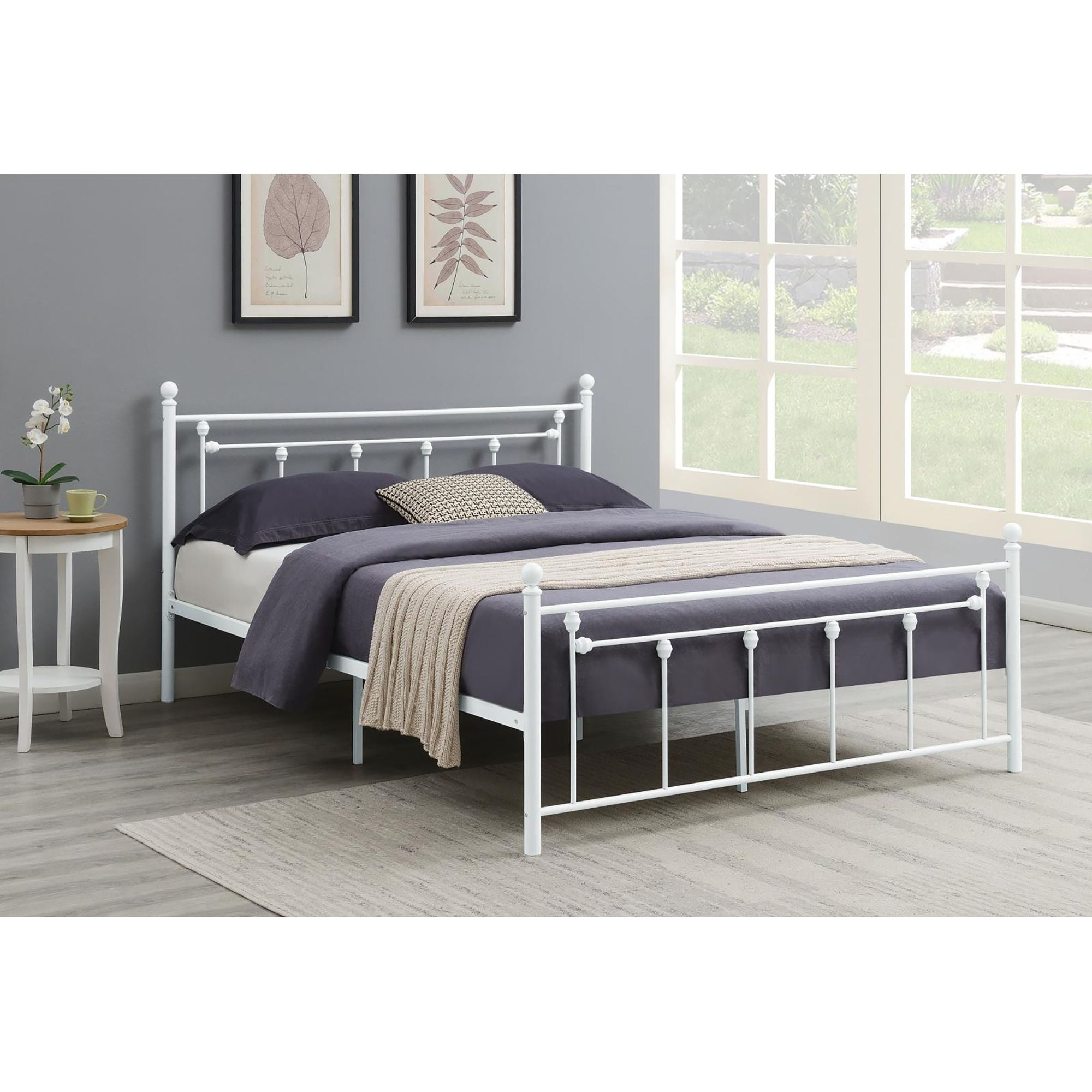 Matte White Slatted Queen Platform Bed - Walmart.com