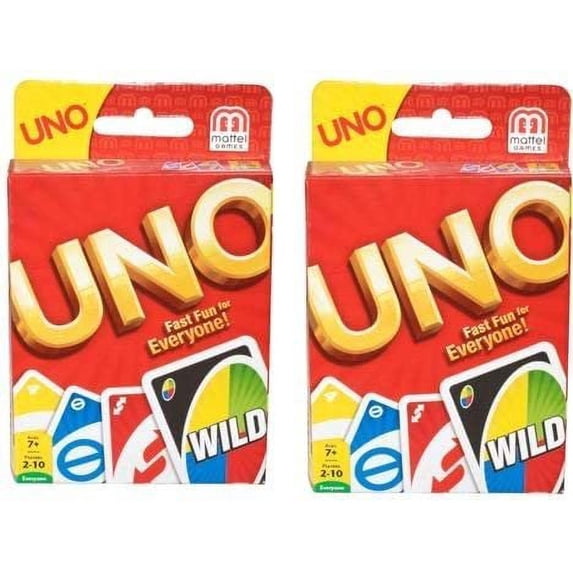 Mattel Uno Card Game 2 Pack, Classic, Colorful, Durable, Economical ...