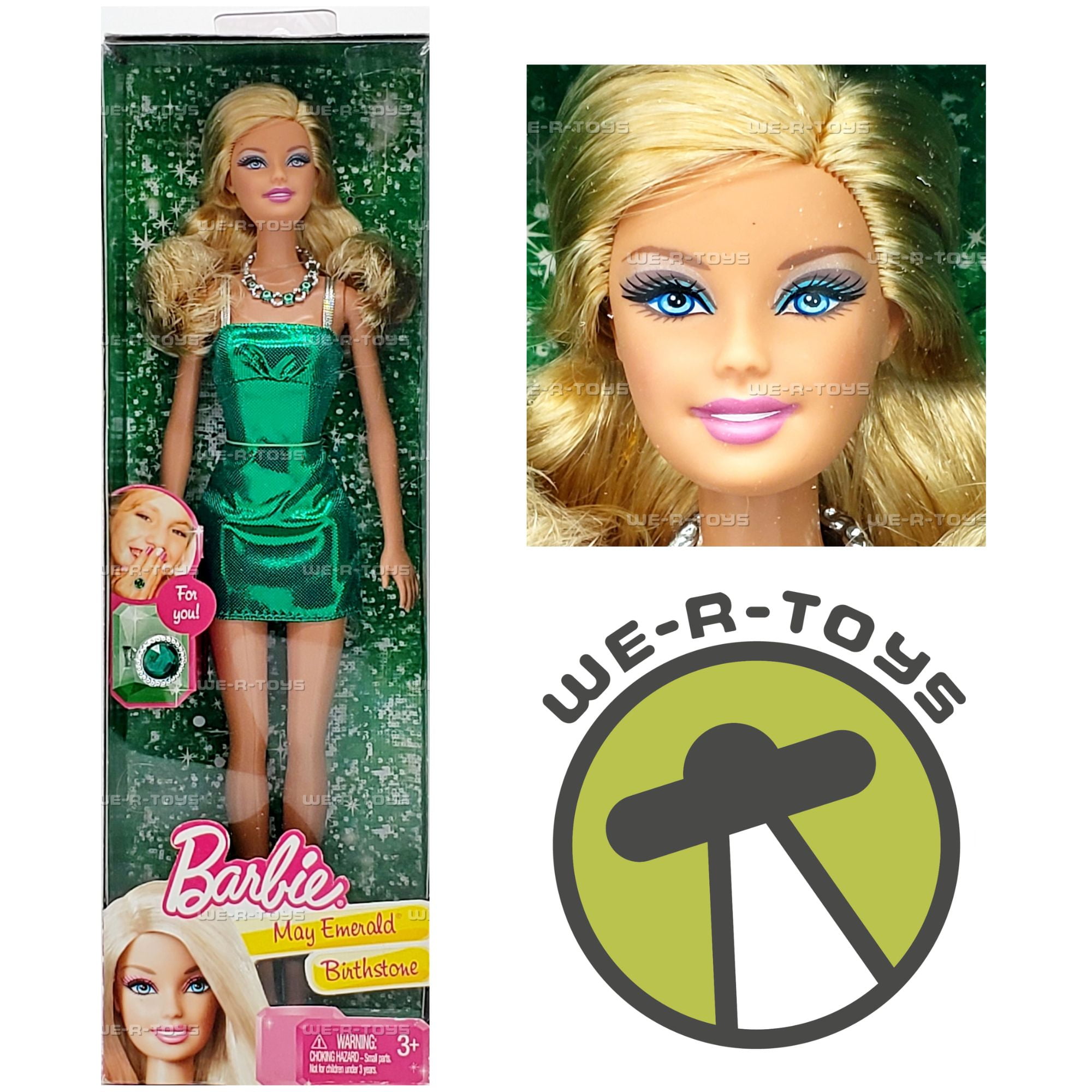 Mattel-Barbie May Emerald Birthstone Barbie Doll W Free Ring - Walmart.com
