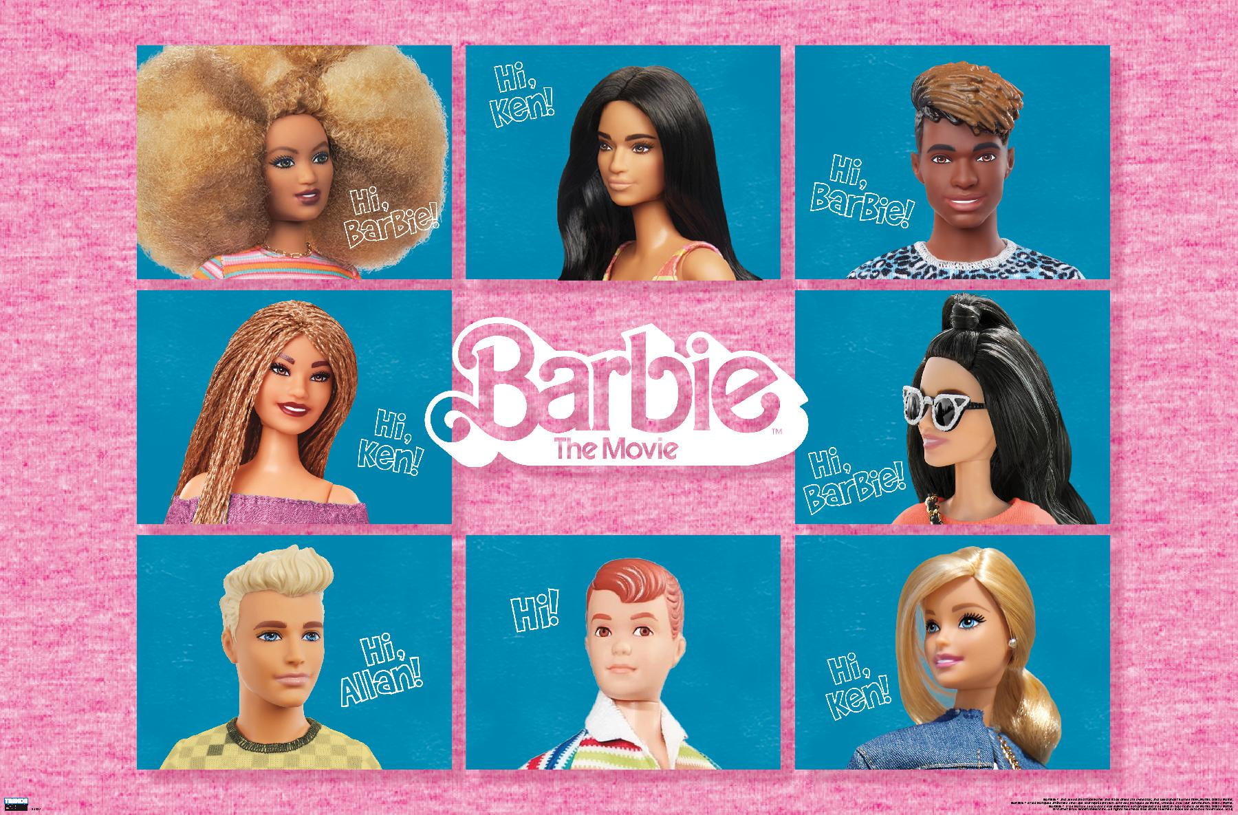 Mattel Barbie: The Movie - Hi Barbie Wall Poster, 14.725" x 22.375" Framed - Walmart.com