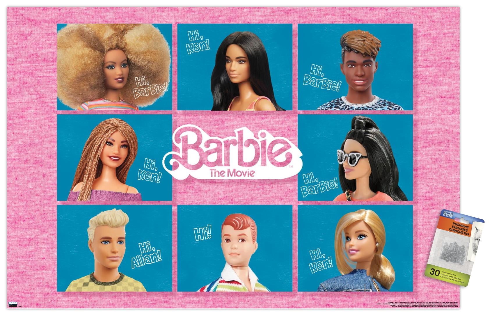 Mattel Barbie: The Movie - Hi Grid Wall Poster with Push Pins, 22.375 ...
