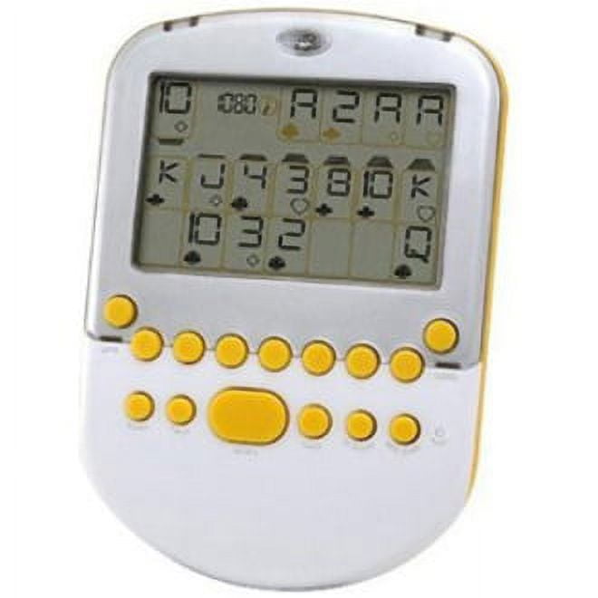 Mattel Big Screen Solitaire Handheld Game - White & Silver with Yellow ...