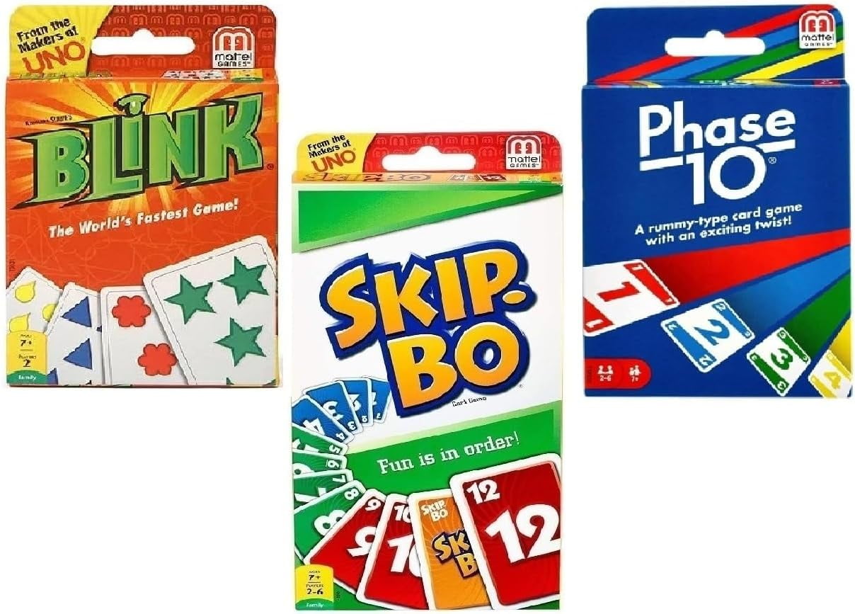 Mattel Blink, Phase 10 and Skip-Bo Card Game, Combo Pack of 3 - Walmart.com