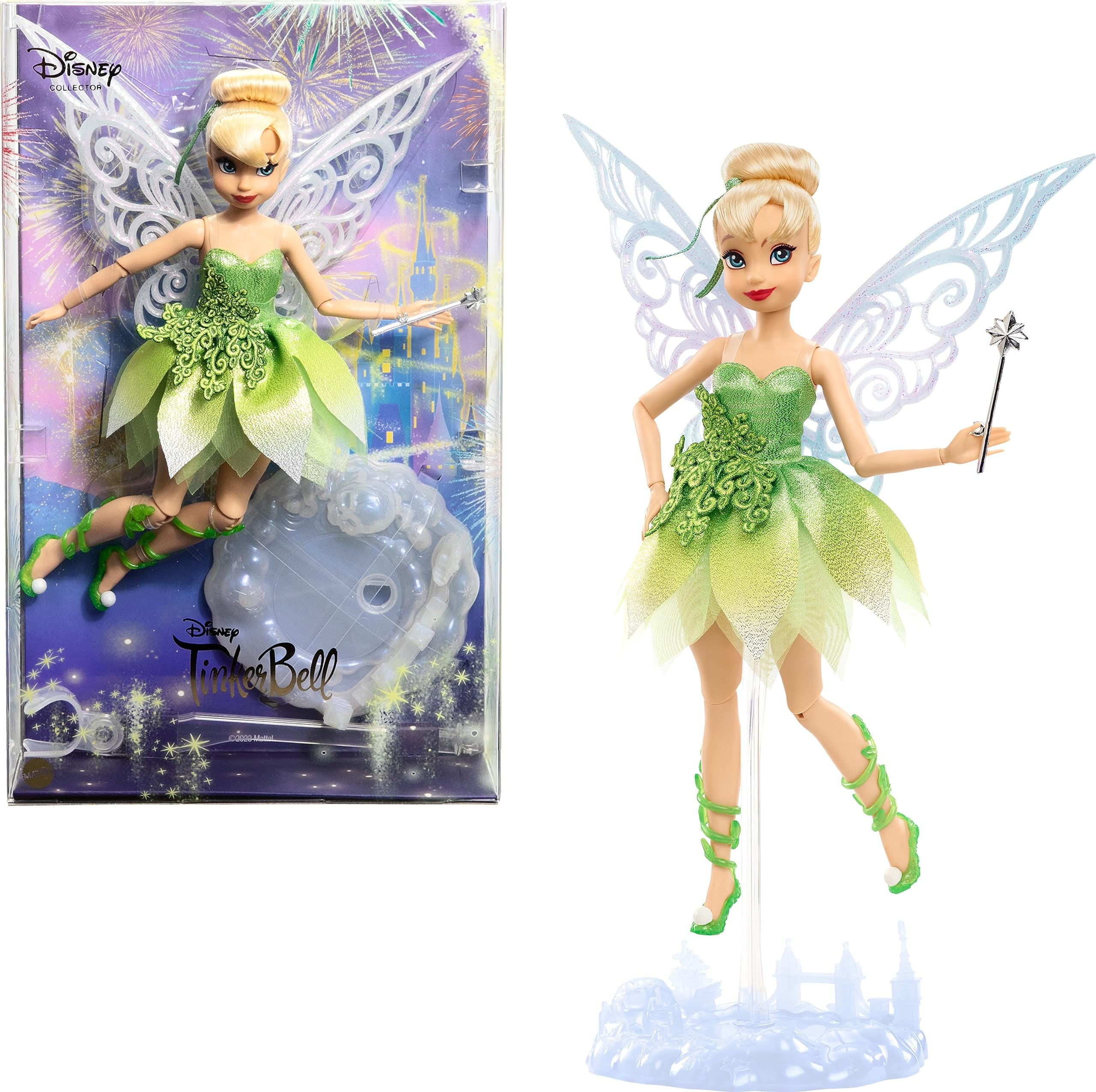 Mattel Disney Toys, Tinker Bell Collector Doll with Wings to Celebrate ...