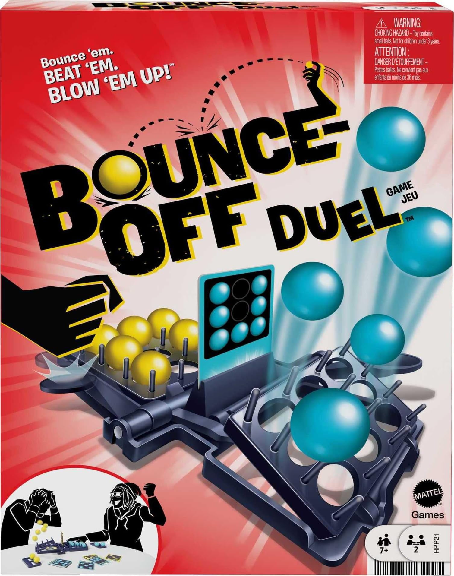 Mattel Games Bounce-Off Duel 2-Player Game BSL1 for Kids, Teens ...