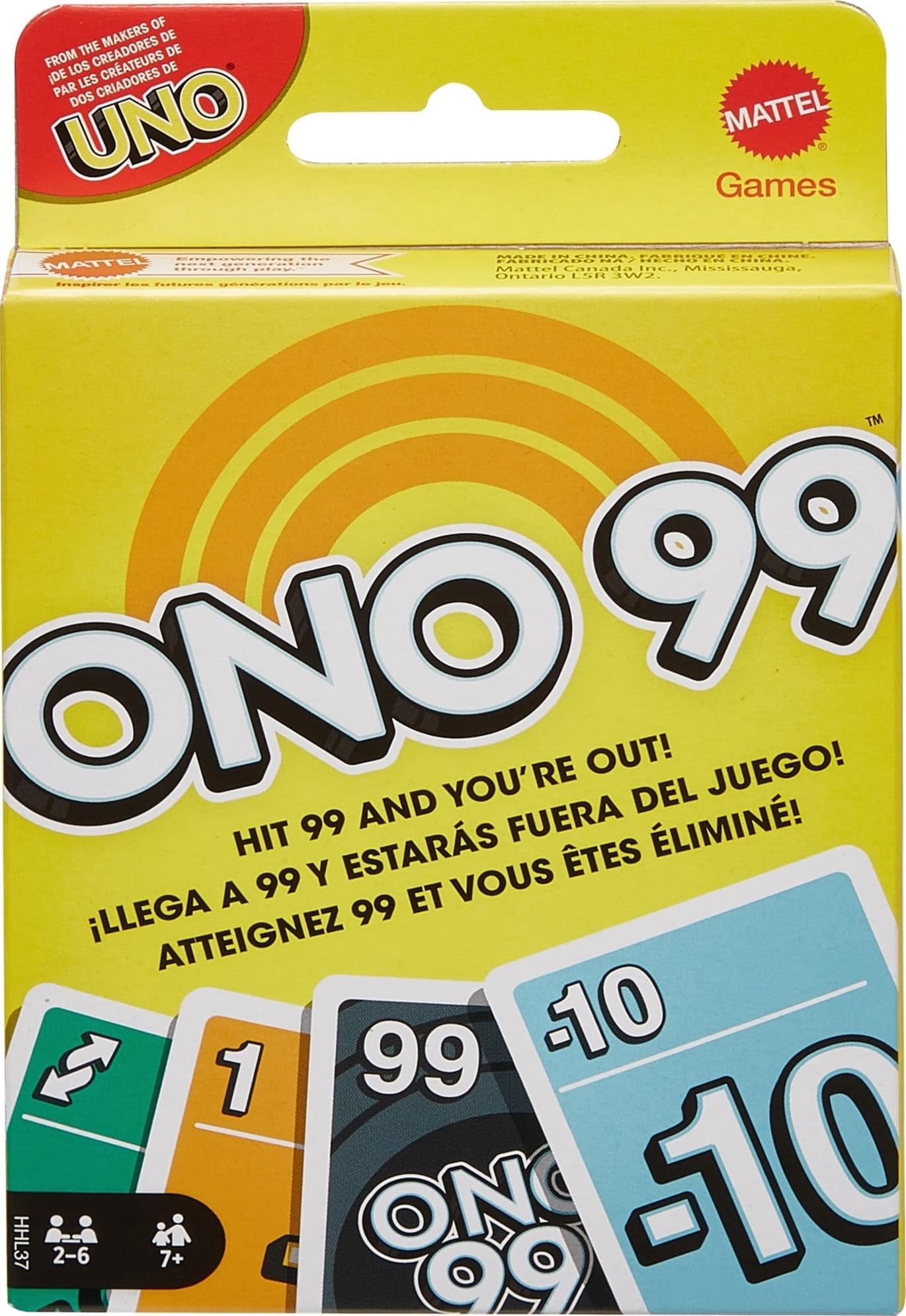 Mattel Games ONO 99 KEF16 Card Game from The Makers of UNO for Kids ...