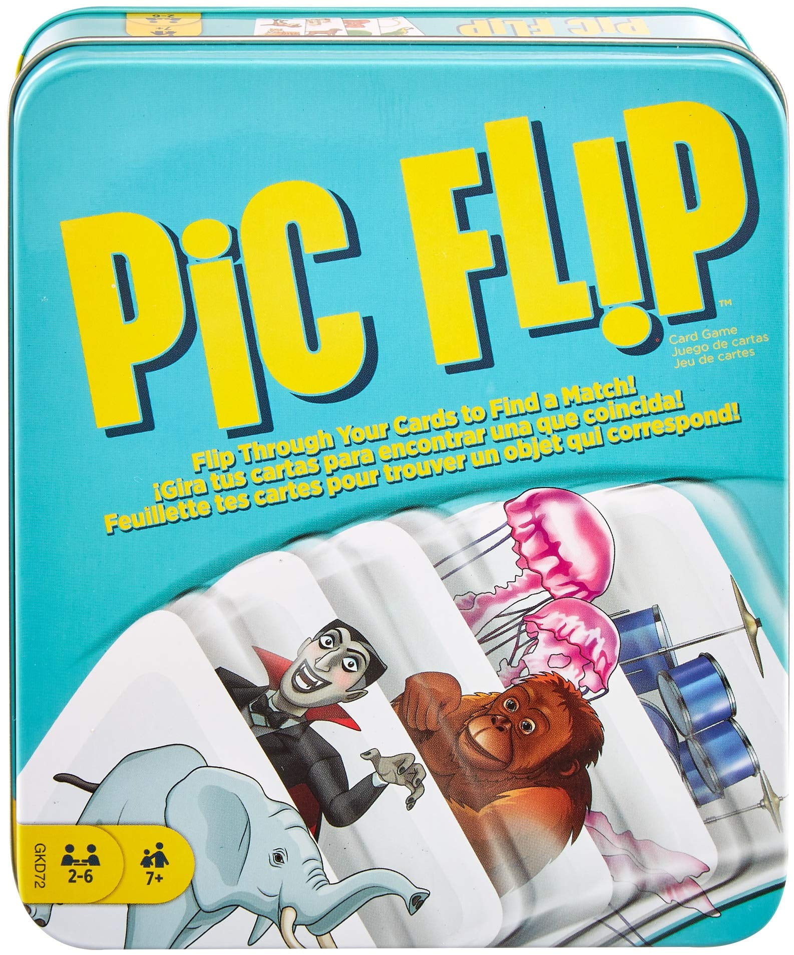 Mattel Games PIC FLIP Card Matching Game with 110 Cards in a Decorative ...