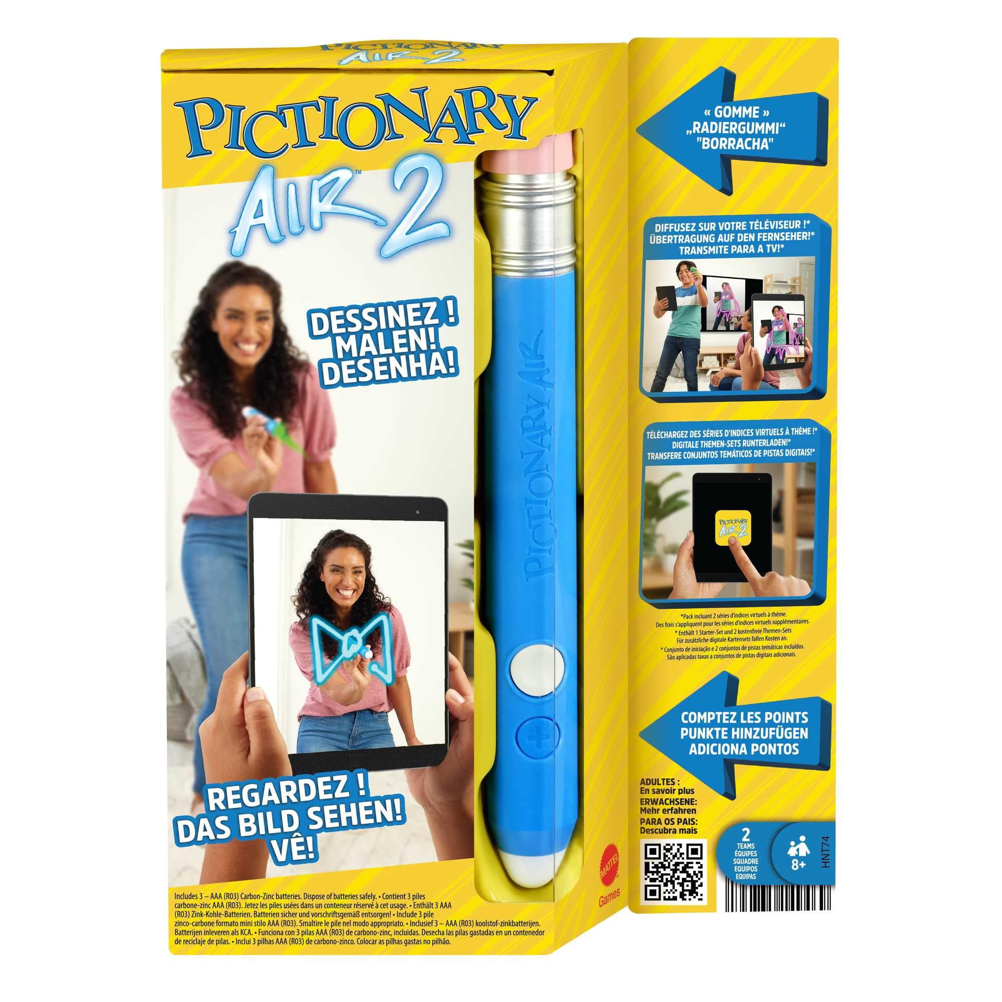 Mattel Games Pictionary Air 2 Game BSL1 for Kids, Adults, Family and ...