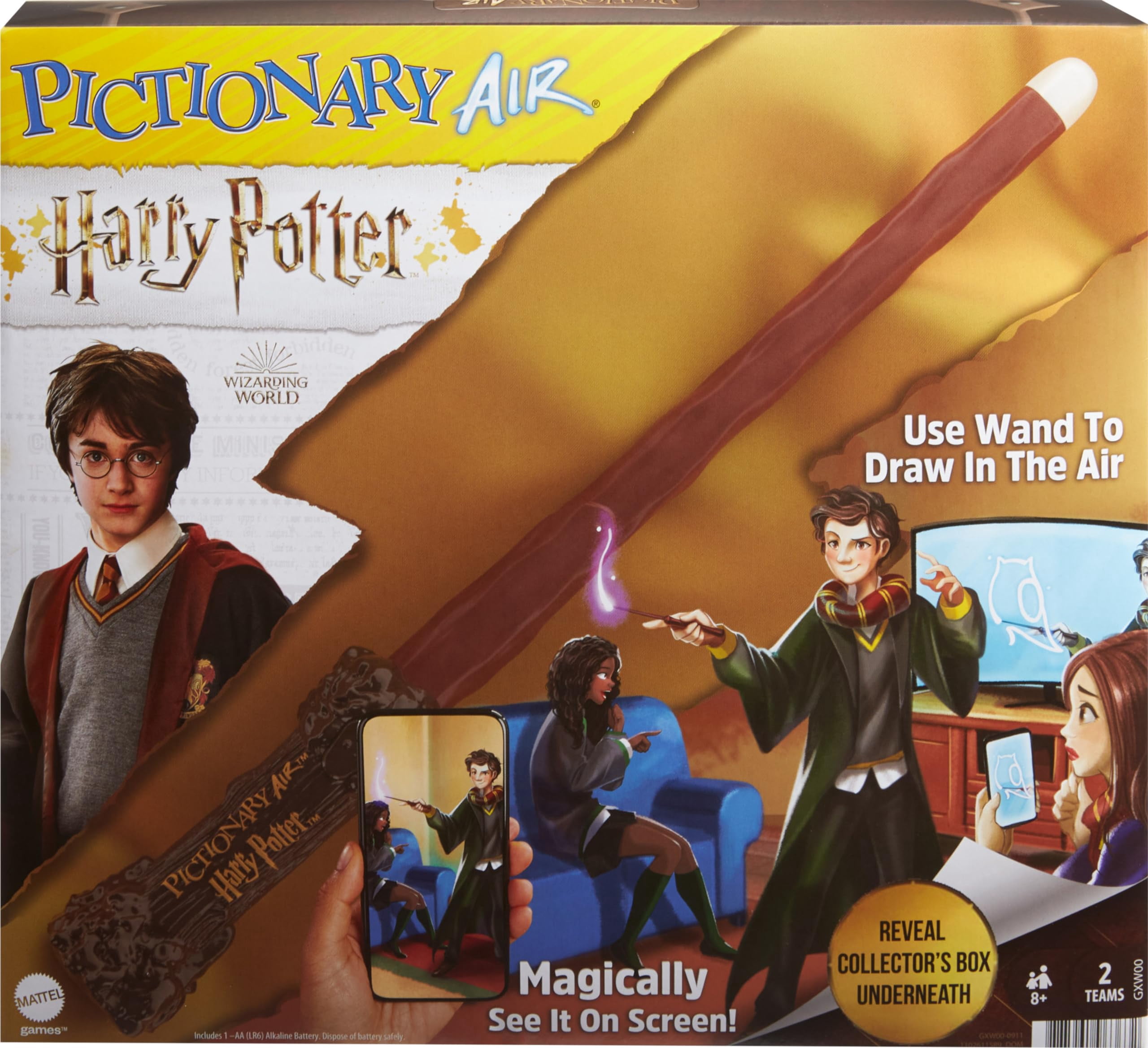 Mattel Games Pictionary Air DHF10 Harry Potter Family Game for Kids ...