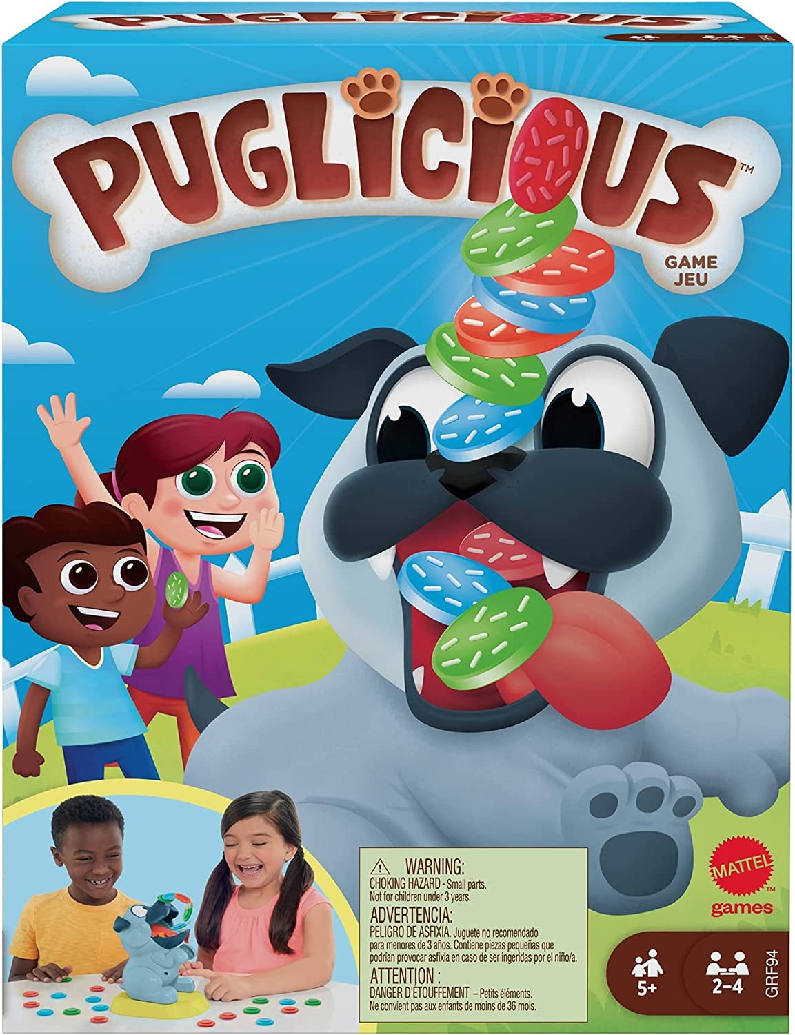 Mattel Games Puglicious Kids Game, Dog Treat-Stacking Challenge with ...