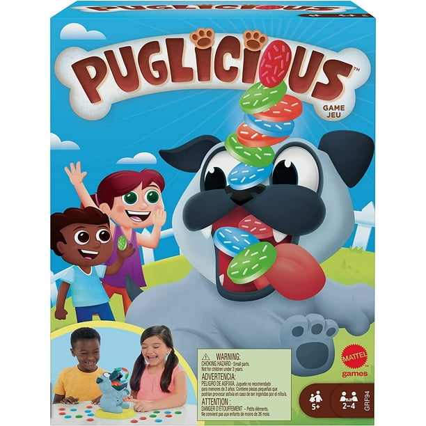 Mattel Games Puglicious Kids Game, Dog Treat-Stacking Challenge with ...