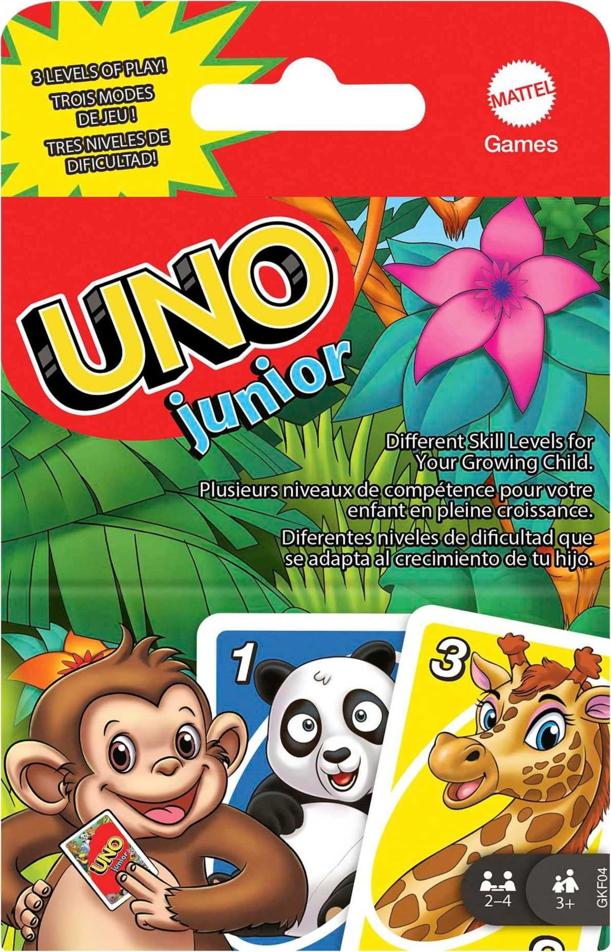 Mattel Games UNO Junior IFF17 Card Game for Kids with Simple Rules ...