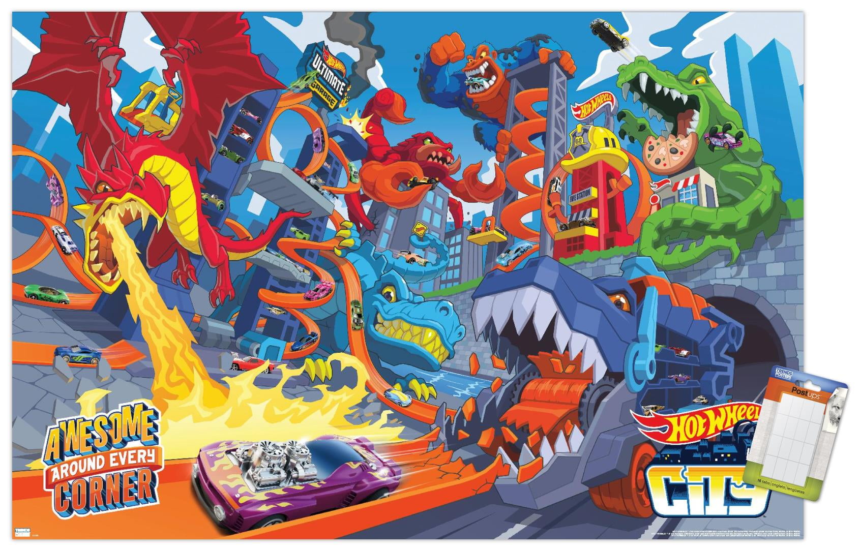 Mattel Hot Wheels - Awesome Around Every Corner Wall Poster, 22.375" x ...