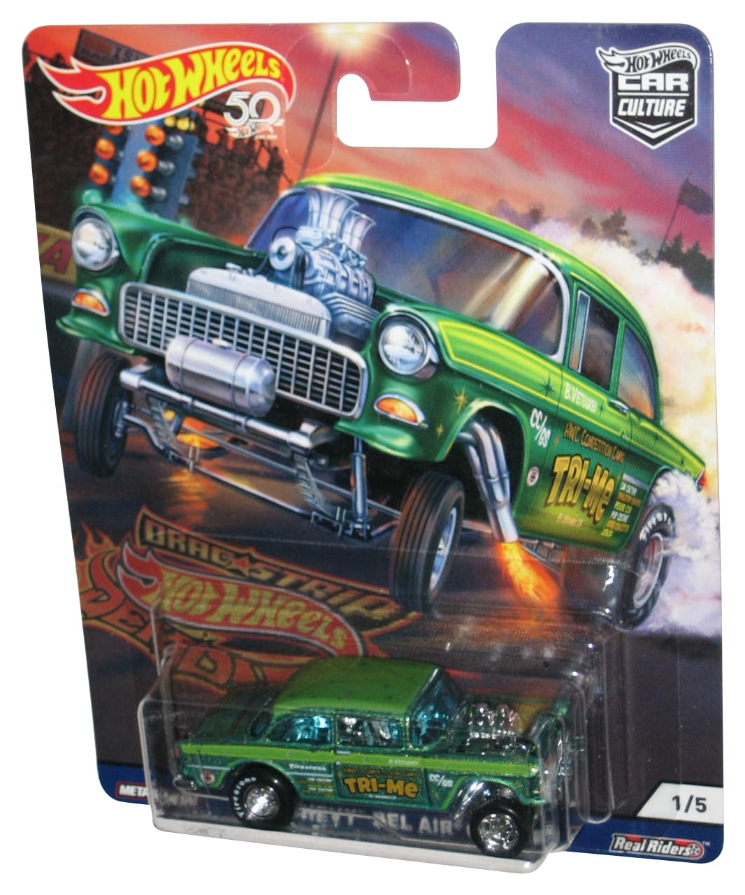 Mattel Hot Wheels HW Gassers (2021) Blue '55 Chevy Bel Air Gasser Toy ...