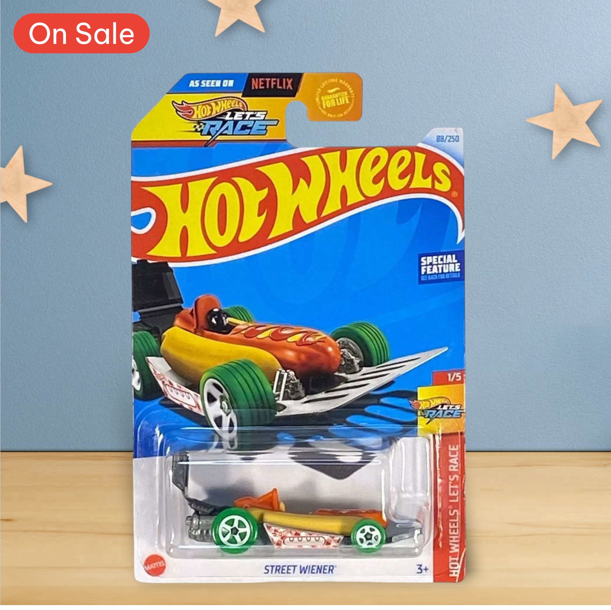 Mattel Hot Wheels Let's Race Street Wiener Diecast Car, 1:64 Scale, 3 ...