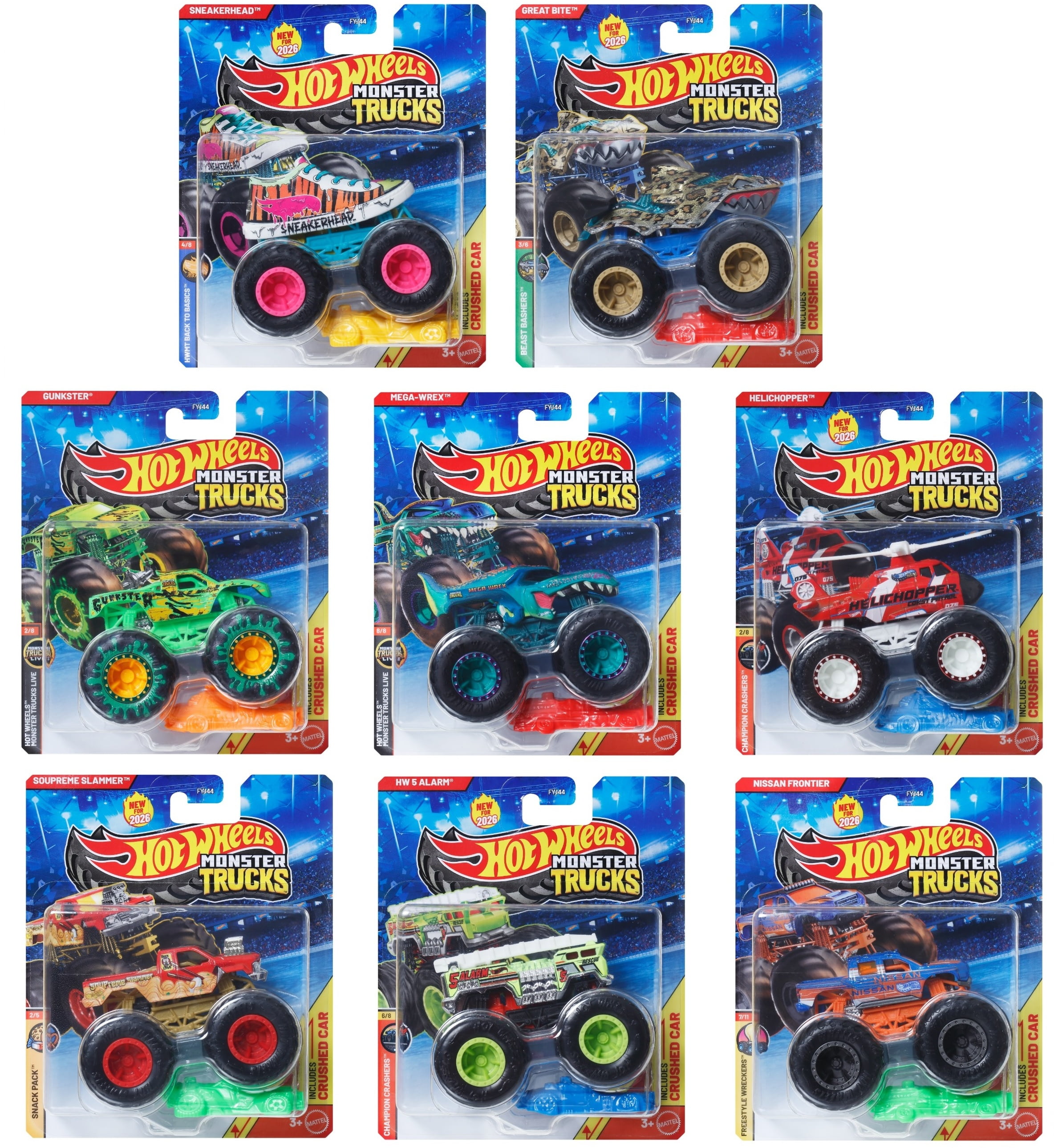 Mattel - Hot Wheels Monster Trucks 1:64 8-Piece C Assortment - Walmart.com