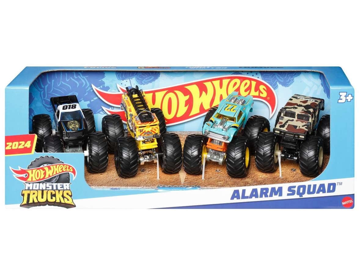 Mattel Hot Wheels Monster Trucks 4PK Alarm Squad - Walmart.com
