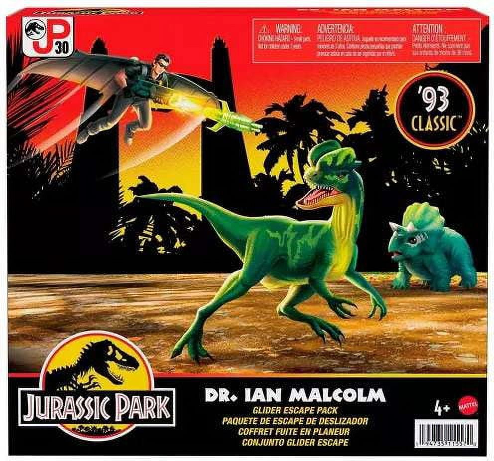 Jurassic Park '93 Classic Dr. Ian Malcolm Glider Escape Pack - World Toys Collection - Walmart.com
