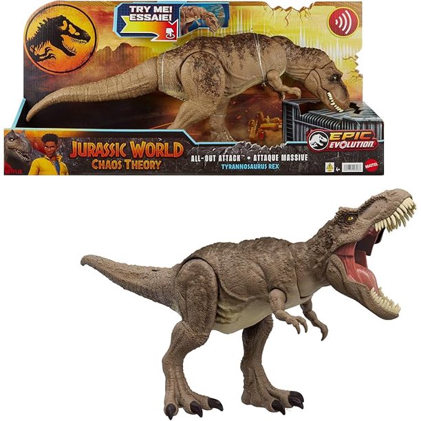 Mattel Jurassic World All-Out Attack Tyrannosaurus Rex Dinosaur Action ...