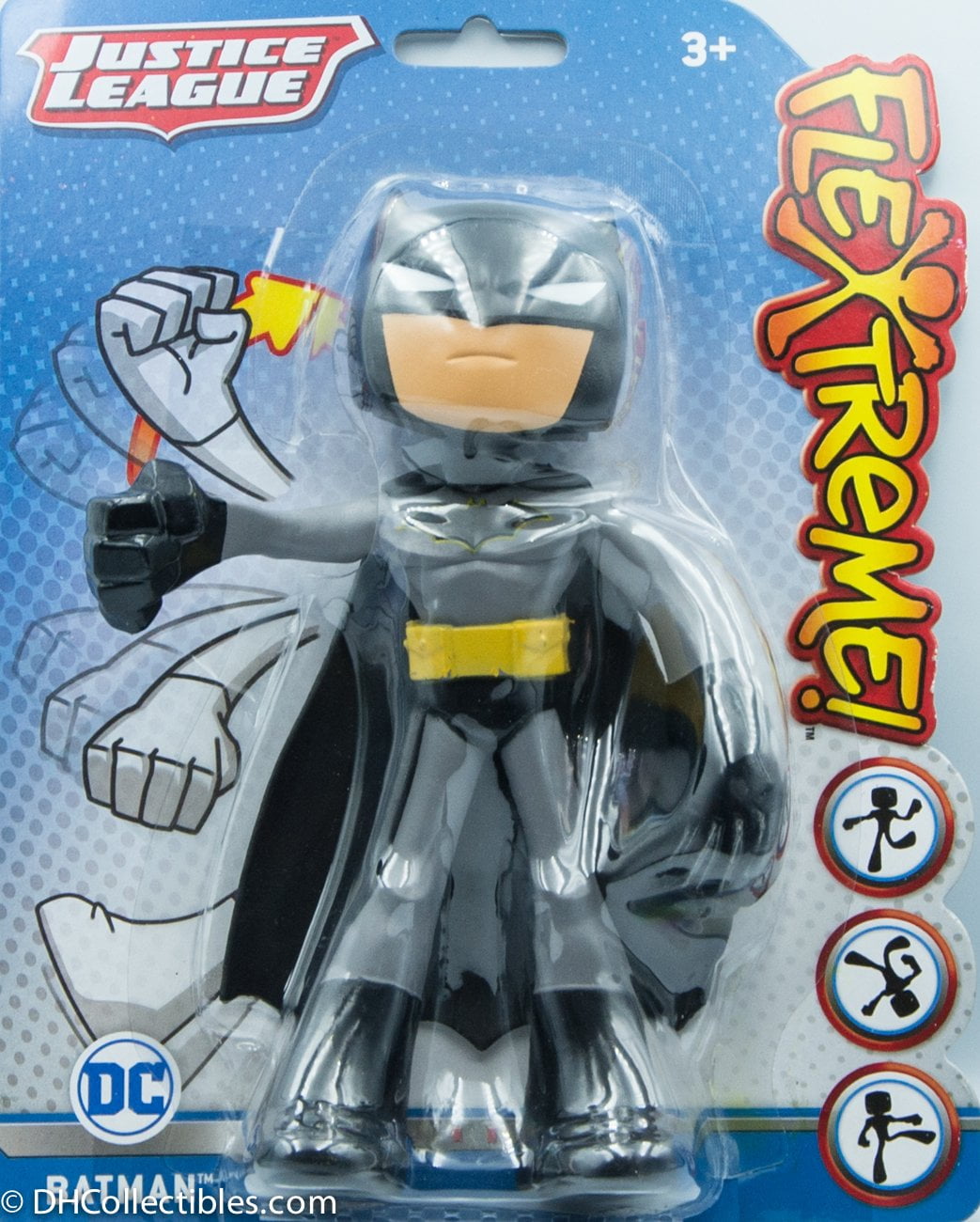 Mattel Justice League Grey And Black Batt-Man Flextreme Bendable Action ...