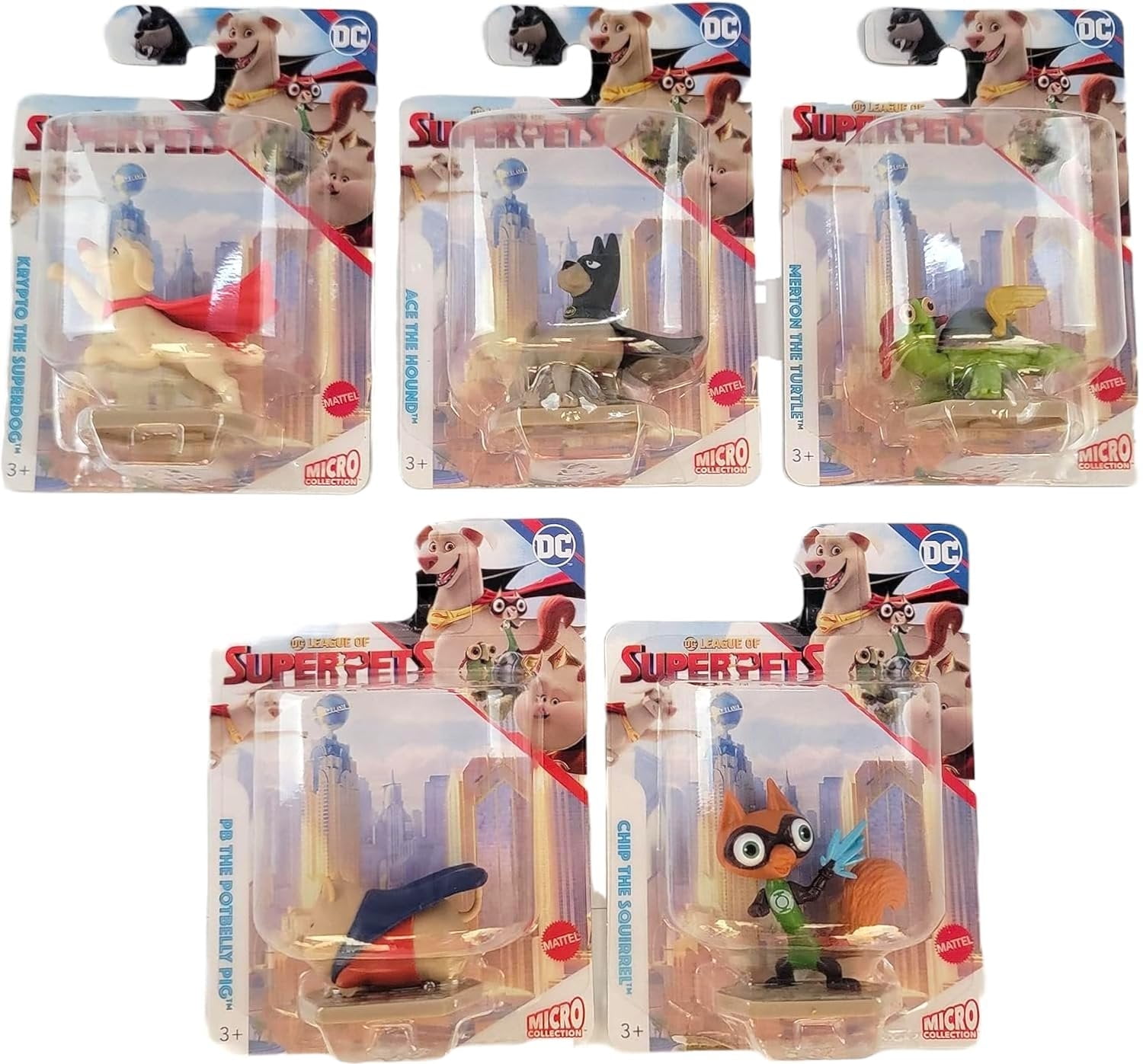 League of Super Pets Complete Set of 5 Figures Krypto Ace Merton PB ...