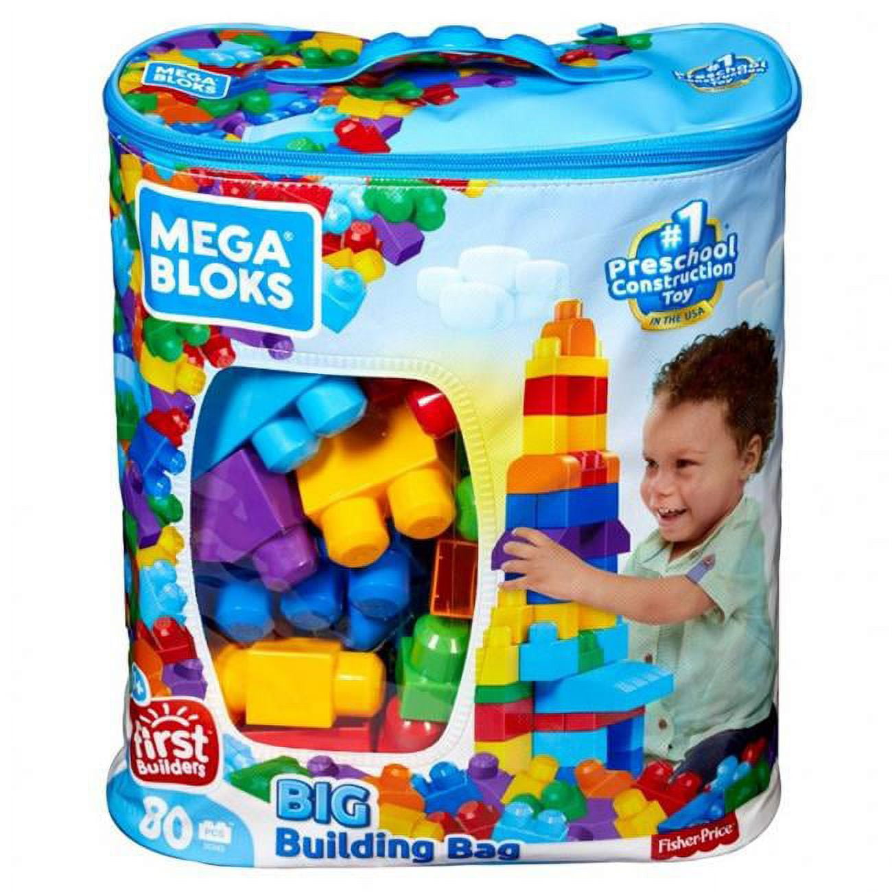 Mega Building Bloks: Big Building Bag Classic (80pc) (4) - Walmart.com