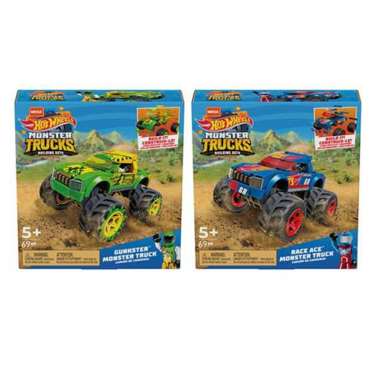 Mattel MTTHHW80 Hot Wheels Mighty Monster Trucks, Assorted - Pack of 6 ...