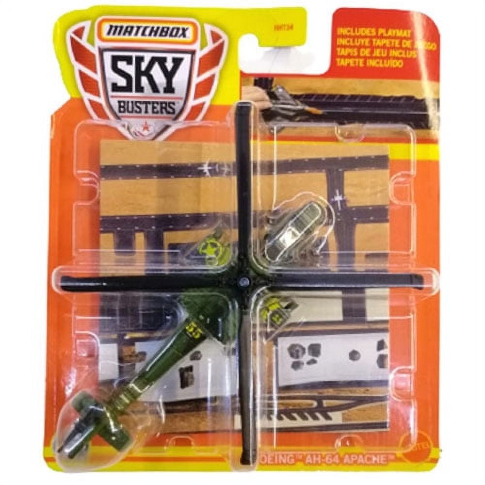 Mattel Matchbox Skybusters BOEING AH-64 APACHE Helicopter, Die Cast ...