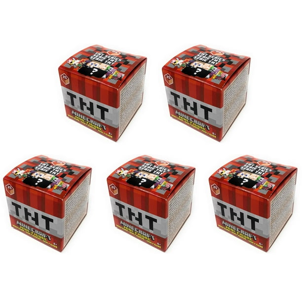 Mattel - Minecraft TNT Series 25 Mini Figures - MYSTERY BLIND BOXES (5 ...