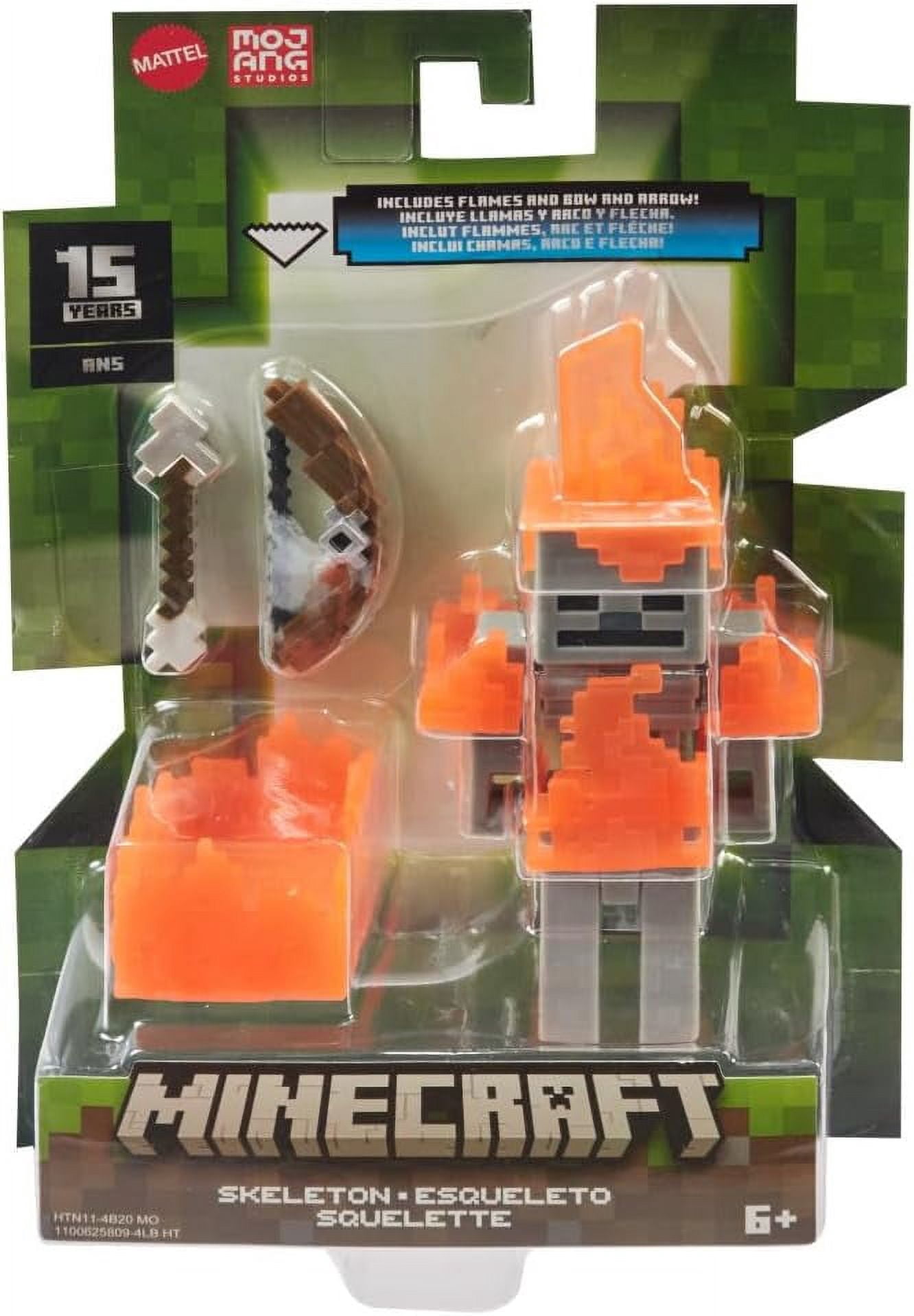 Mattel Minecraft Vanilla 3.25 inch Skeleton Action Figure for Ages 6 ...