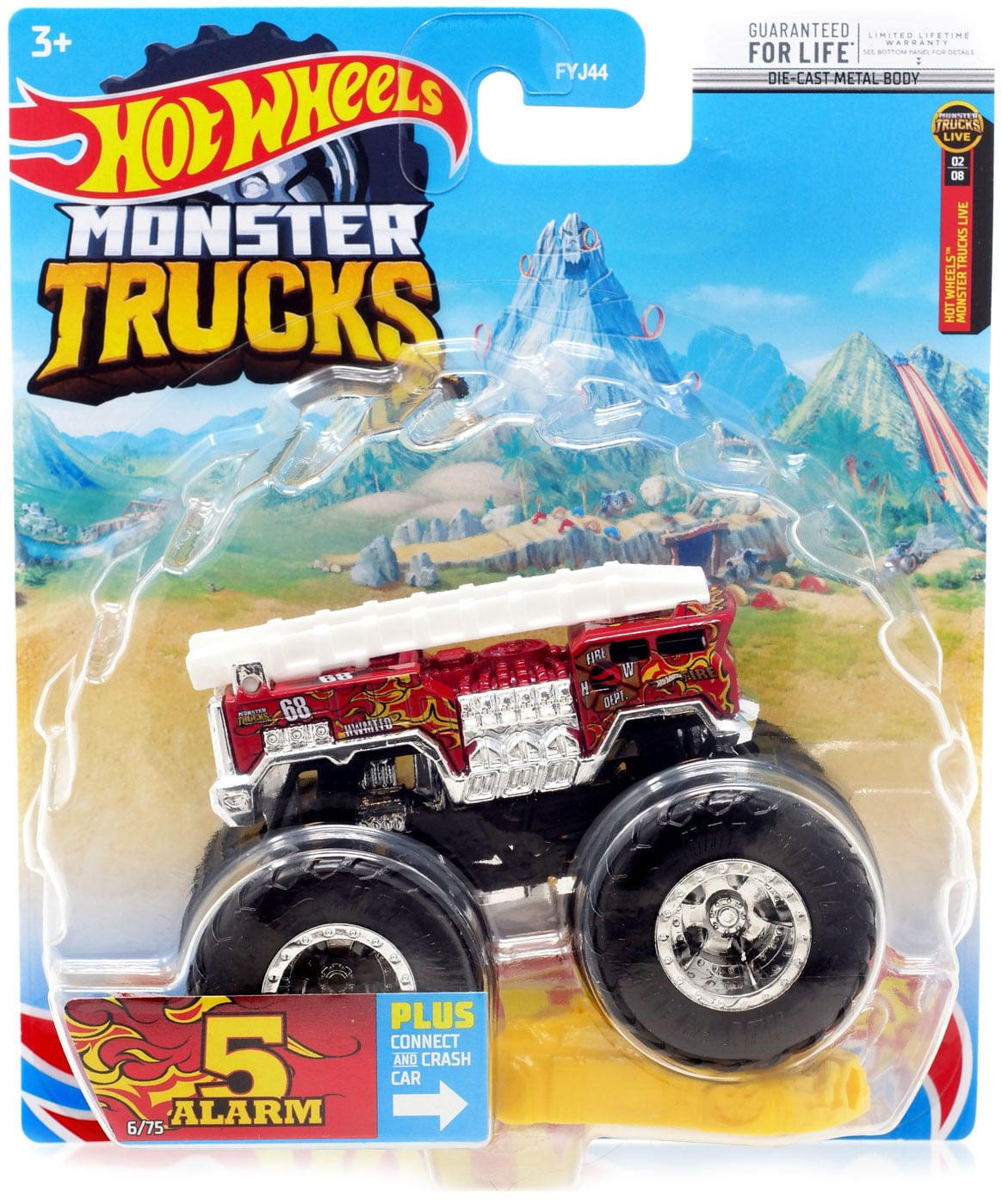 Mattel Monster Trucks Hot Wheels 1:64 Scale 5 Alarm Diecast Car Play ...