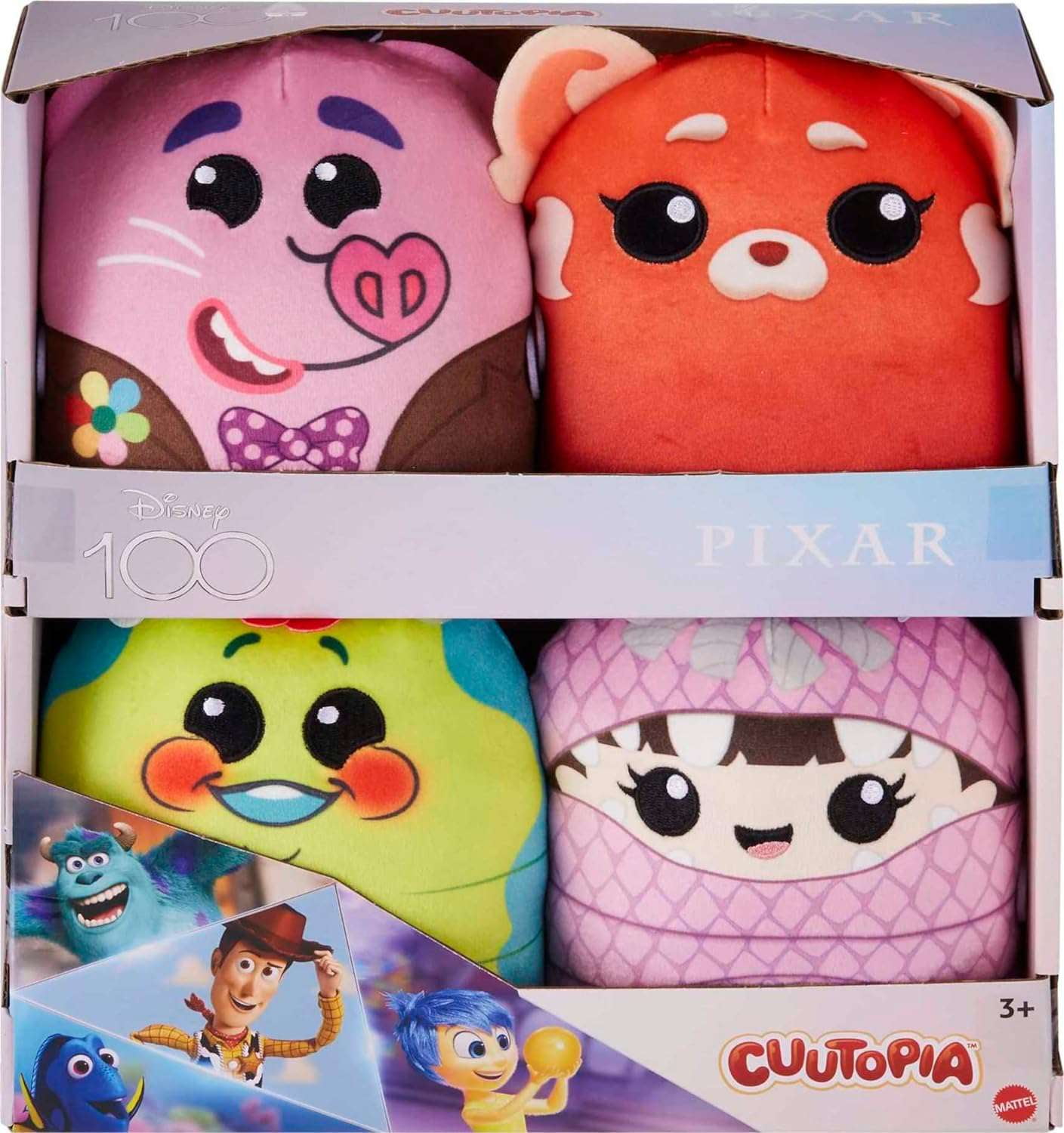 Mattel Pixar Kawaii Plush Toys Pack, 4 Soft Stuffed Animals, 5-Inch ...