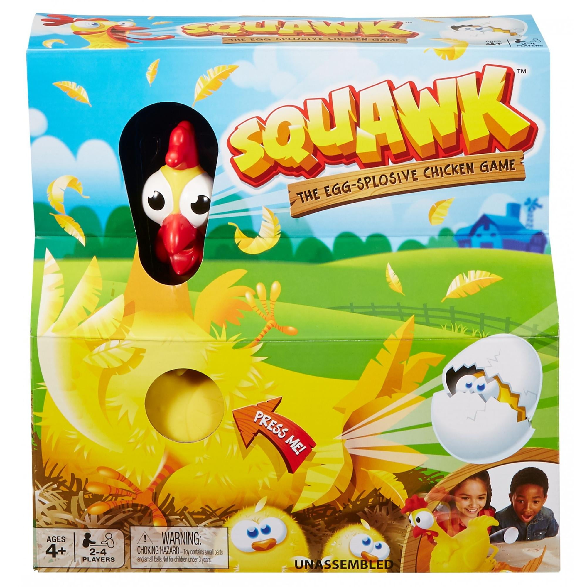 Mattel Squawk Eggsplosive Game for Ages 4 & Above with 1 Rubber Chicken ...