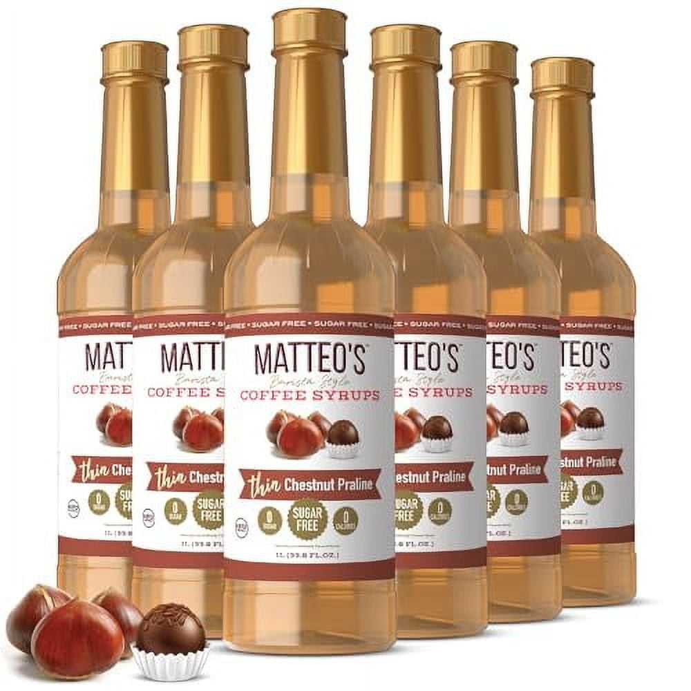 Matteo's Barista Style Sugar-Free Coffee Syrup, Chestnut Praline Flavor ...