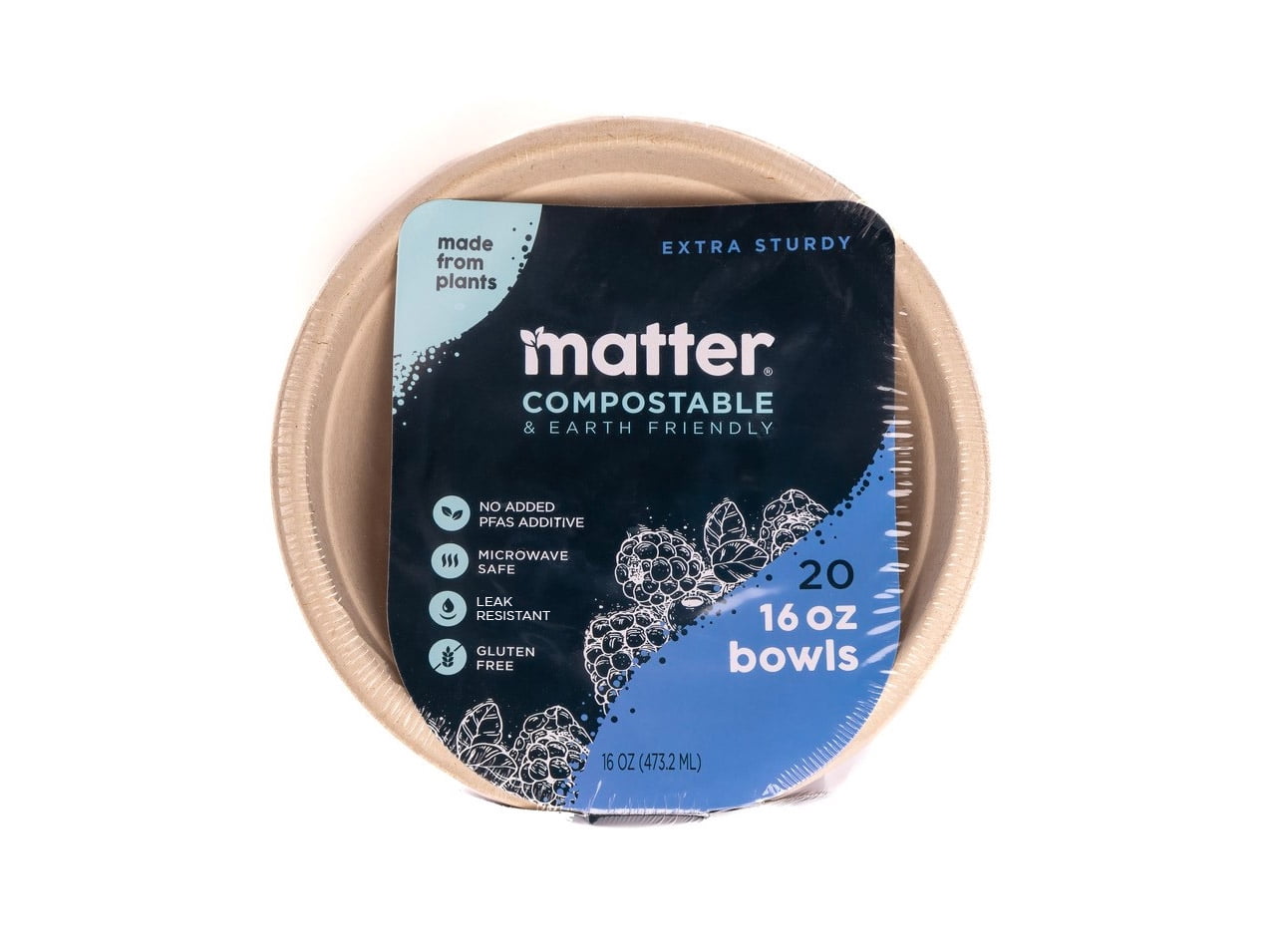 Matter Compostable Plant-Based Fiber Bowls, 16oz, 20 Count - Walmart.com