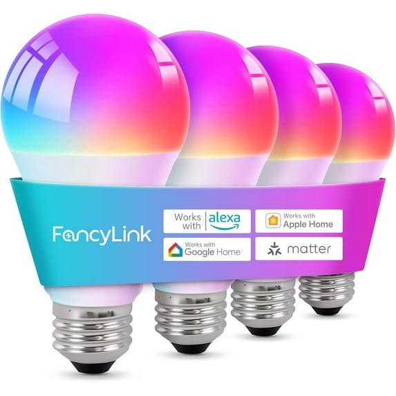 Matter Smart Light Bulbs, Color Changing Light Bulb, hub Required, A19 ...
