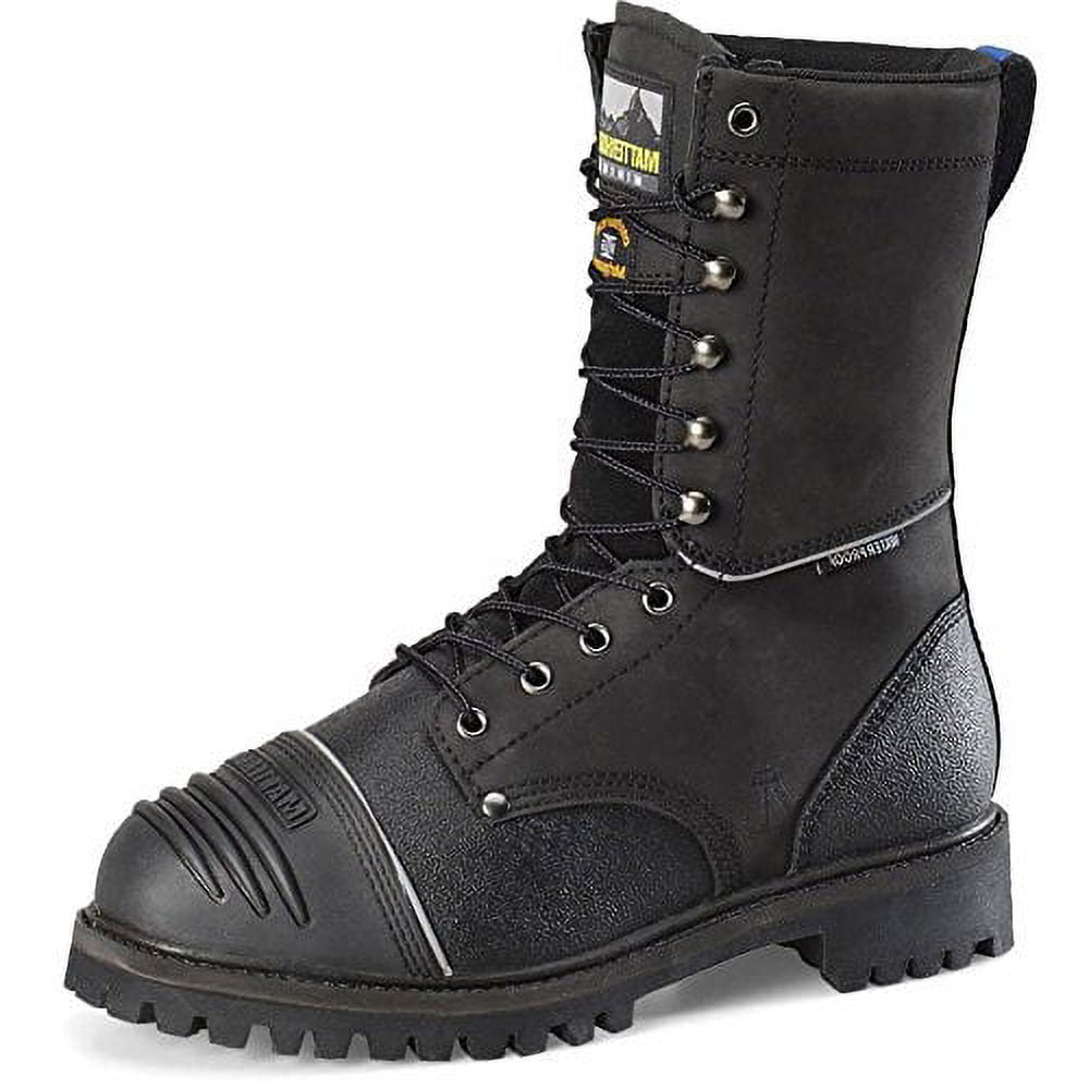 Matterhorn Men's Waterproof Lace-Up Met Guard Work Boot Steel Toe Black ...