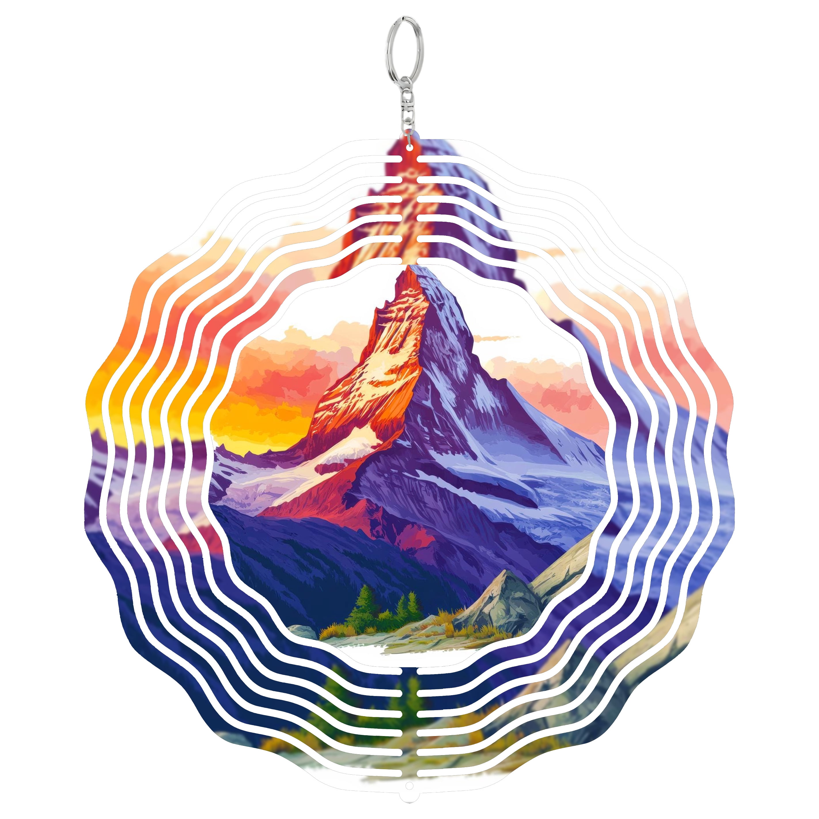 Matterhorn Mountain Peak 3D Wind Spinner Stainless Steel Laser Cut Art ...