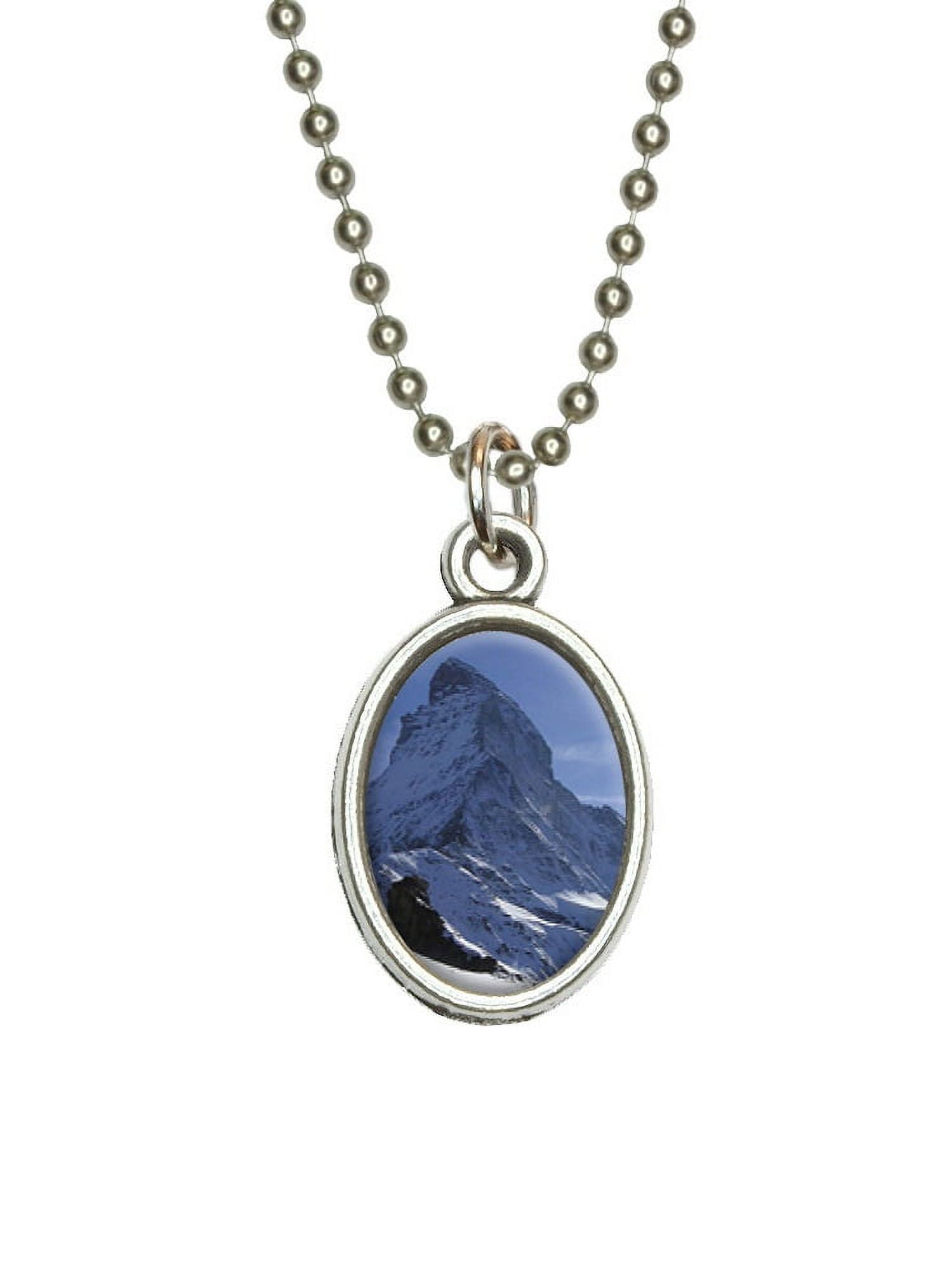 Matterhorn Swiss Alps Mountain Climbing Oval Charm Pendant - Walmart.com