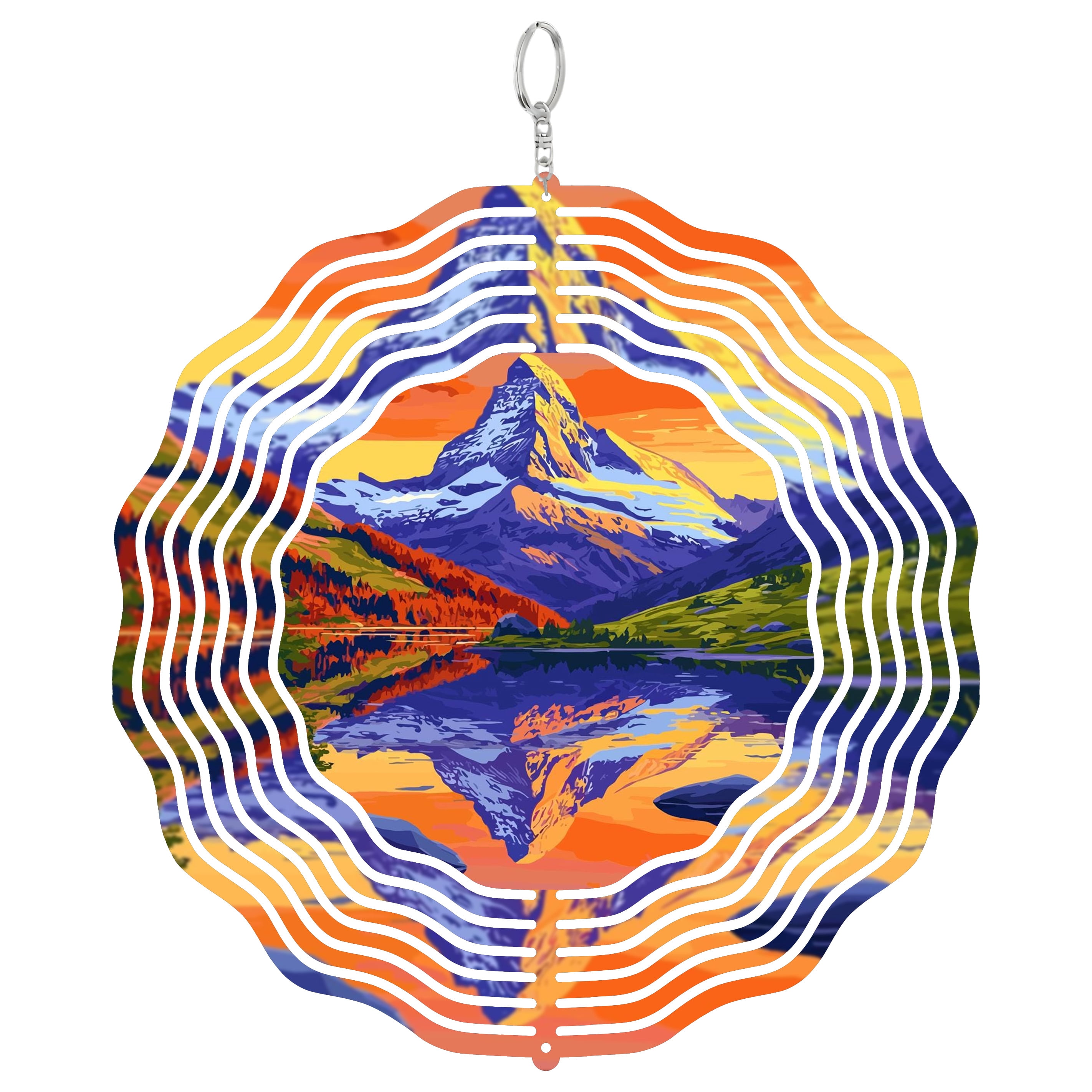 Matterhorn Switzerland Peak 3D Wind Spinner Metal Kinetic Hanging Art ...