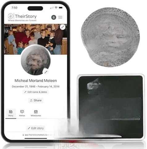 Matters Gravestone QR Code Memorial Plaque, Adhesive-Back Headstone and ...