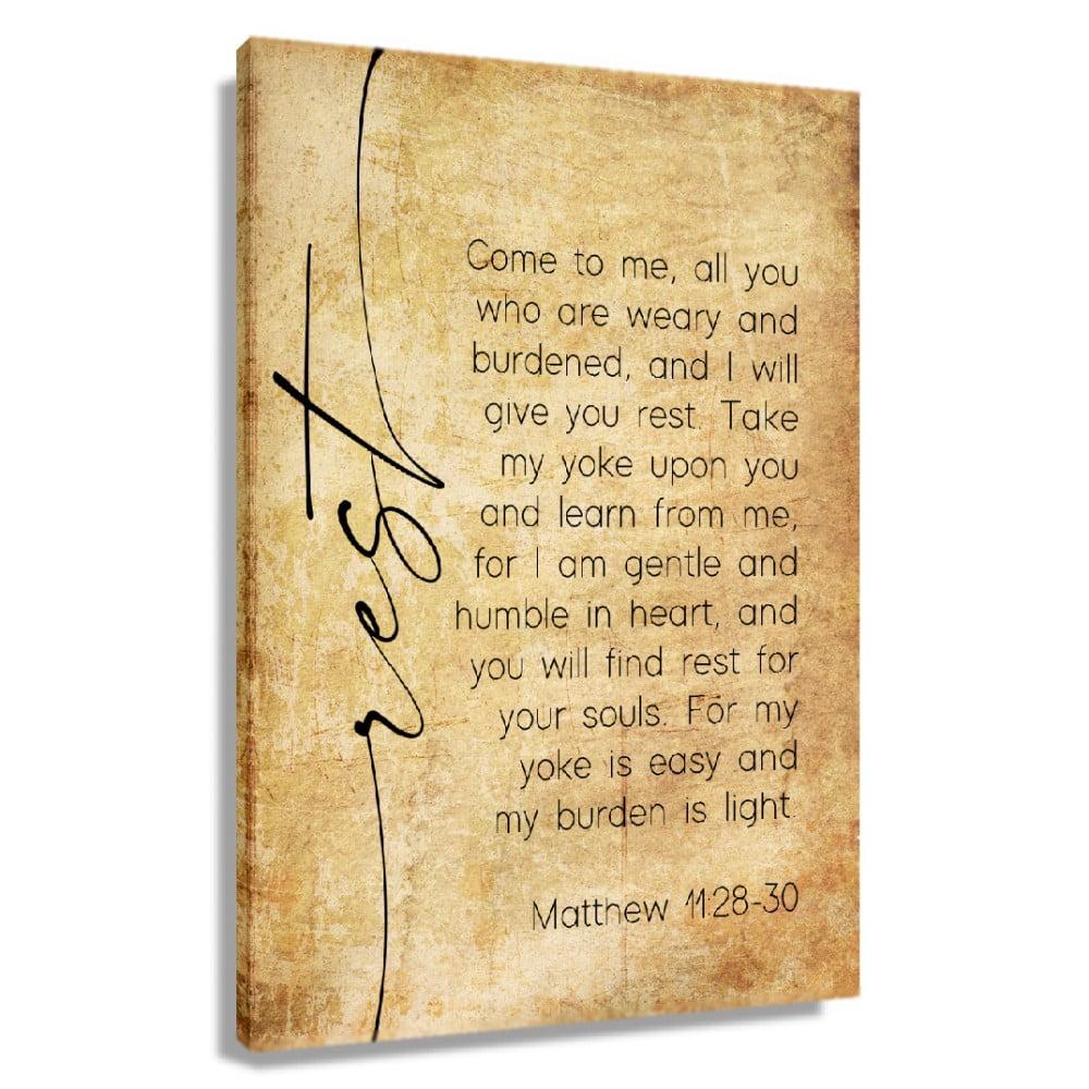 Matthew 11 28-30 Bible Quote Wall Art Scripture Posters Artwork for ...
