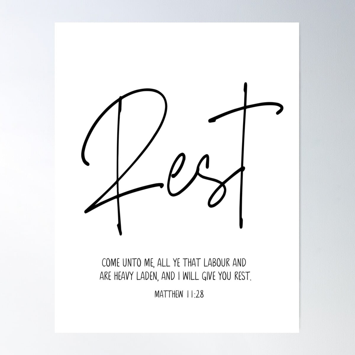 Matthew 11:28, I Will Give You Rest, Bible Verse, Modern Christian Wall ...