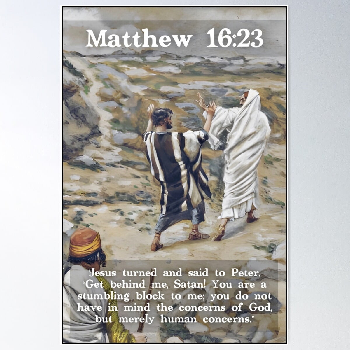 Matthew 16:23 Poster Wall Art, Modern Wall Decor For Living Room ...