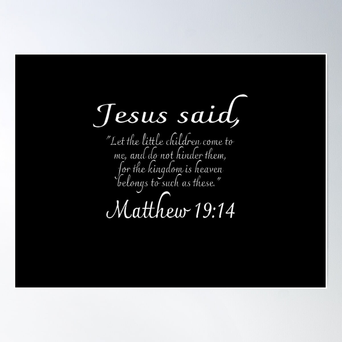 Matthew 19:14 Poster Wall Art, Modern Wall Decor For Living Room ...