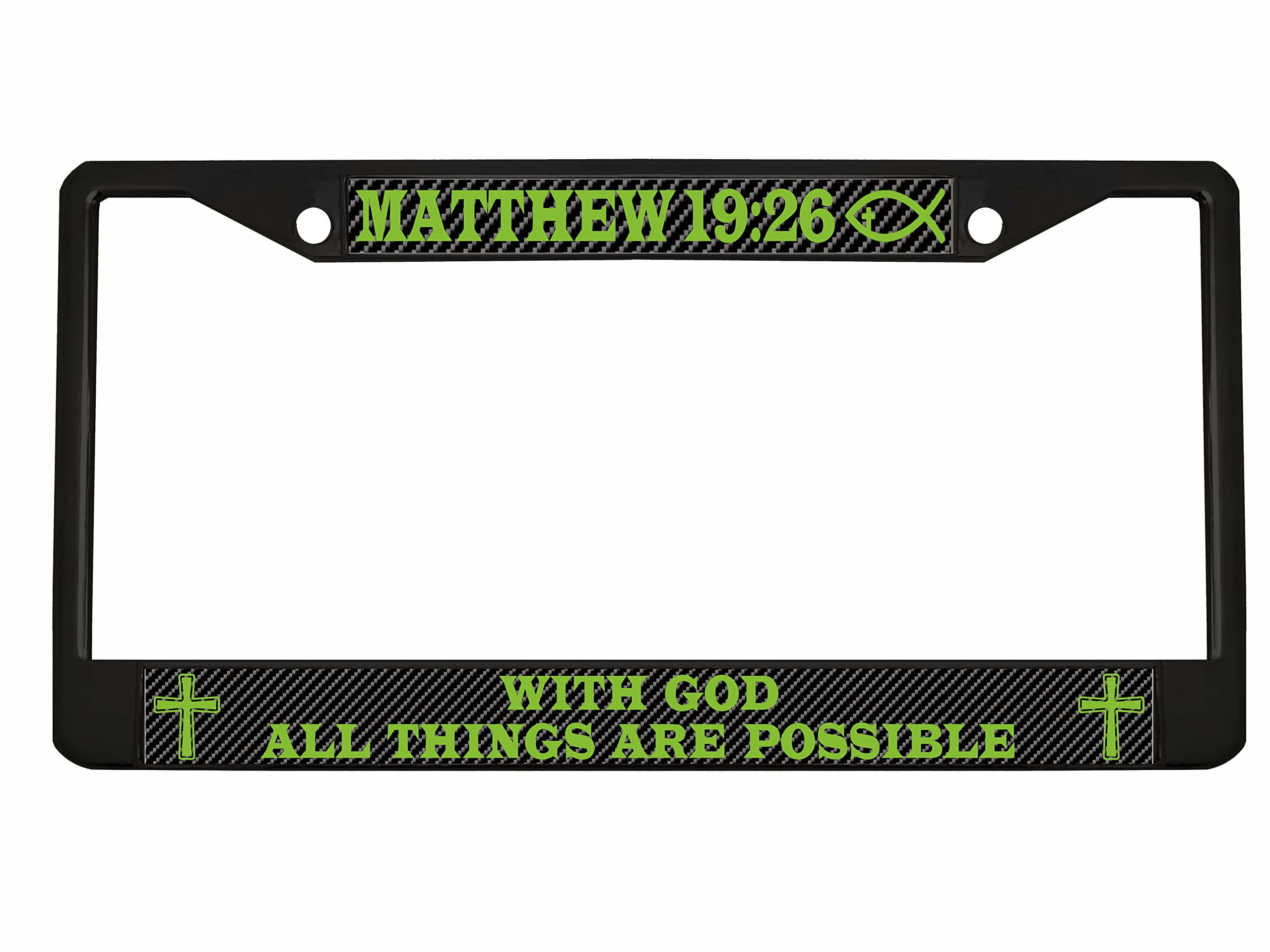 Matthew 19:26 with GOD, All Things are Possible Style Metal License ...