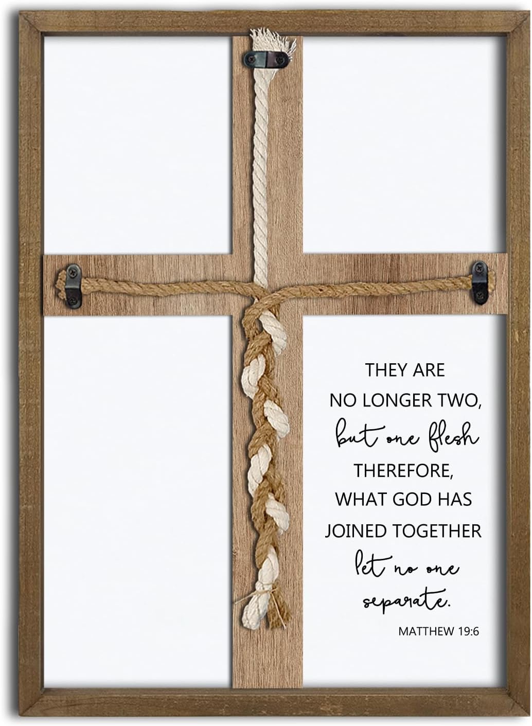 Matthew 19:6 What God Has Joined Sign 15"x10" Cord of Three Strands ...