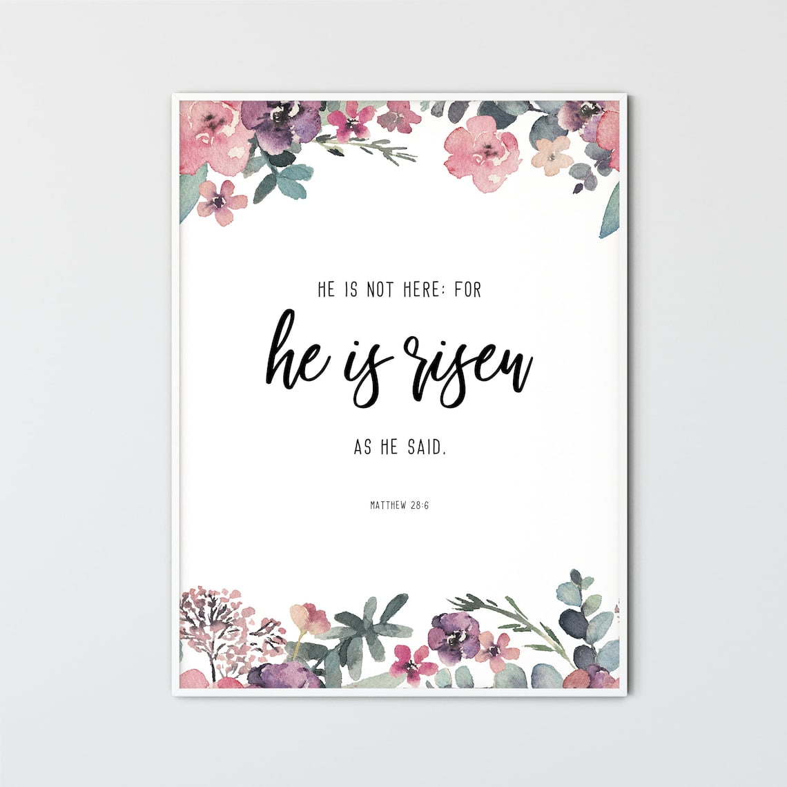 Matthew 28:6 Kjv, Easter Bible Verse Wall Art Easter Scripture Wall Art ...