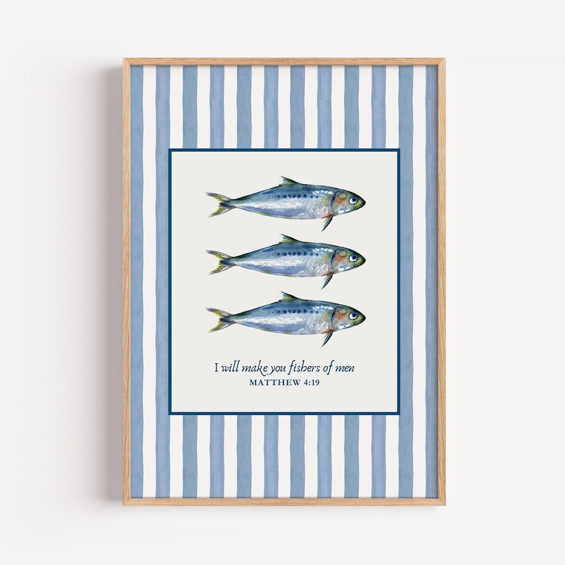 Matthew 4:19 Fishers Of Men Bible Verse Wall Art, Christian Coastal ...