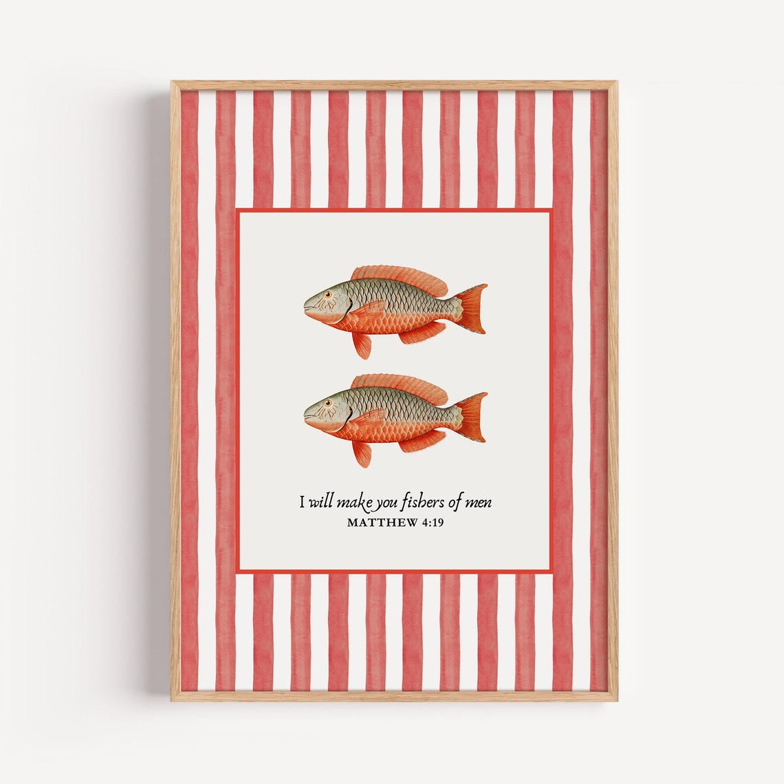 Matthew 4:19, Fishers Of Men Print, Bible Verse Wall Art, Christian Art ...